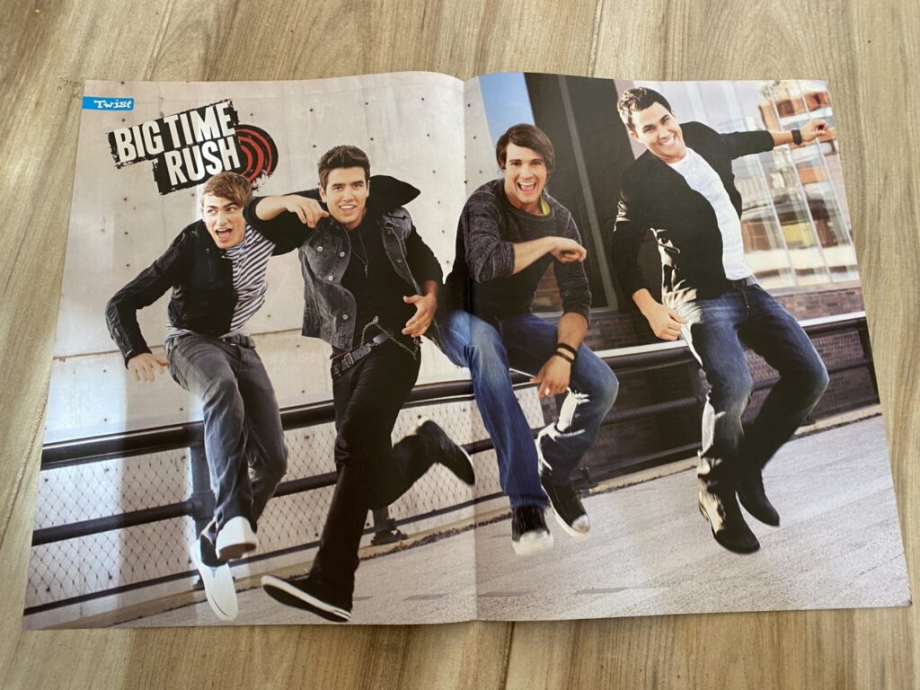 Big Time Rush Rihanna teen magazine poster boyband jumping Twist – Teen ...