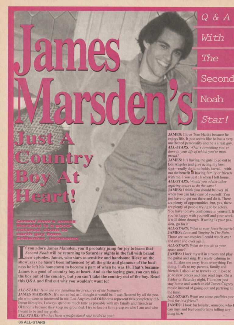 James Marsden teen magazine clipping All-Stars country boy – Teen Stars ...