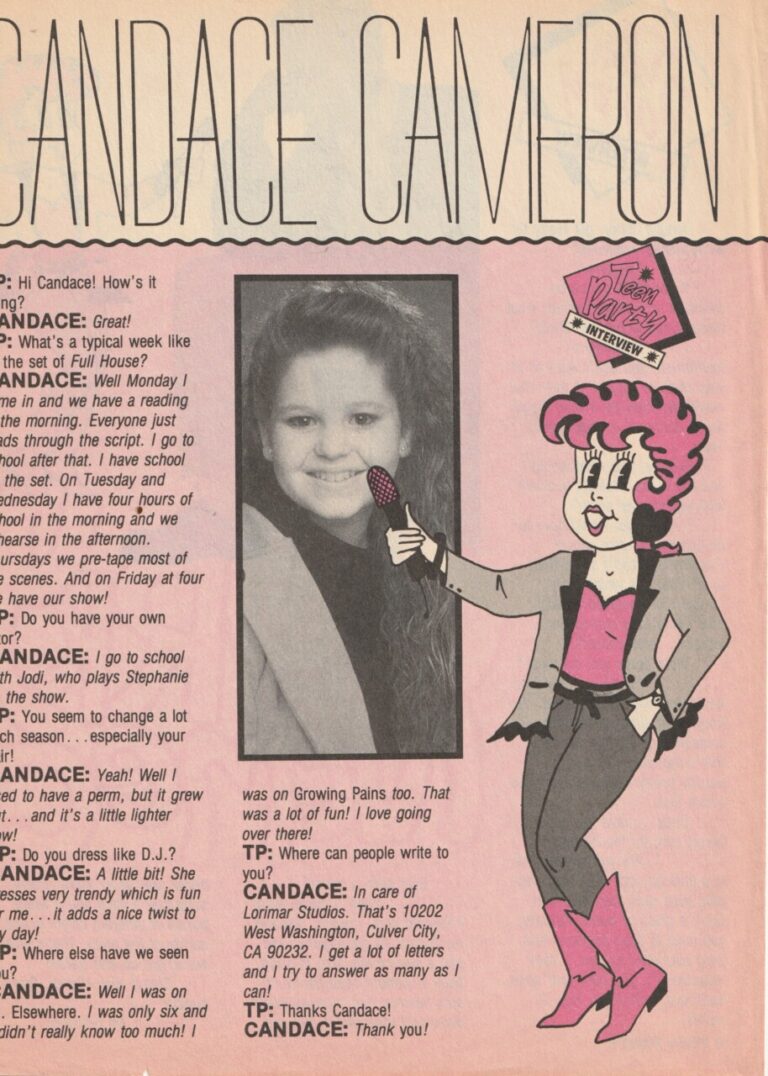 Candace Cameron teen magazine clipping Tutti Frutti – Teen Stars ...