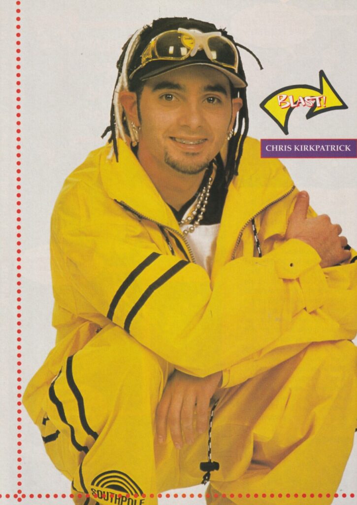 Chris Kirkpatrick teen magazine pinup squatting yellow Blast rare Nsync ...
