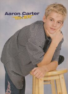 Aaron Carter Nsync teen magazine pinup bar stool Teen Beat – Teen Stars ...