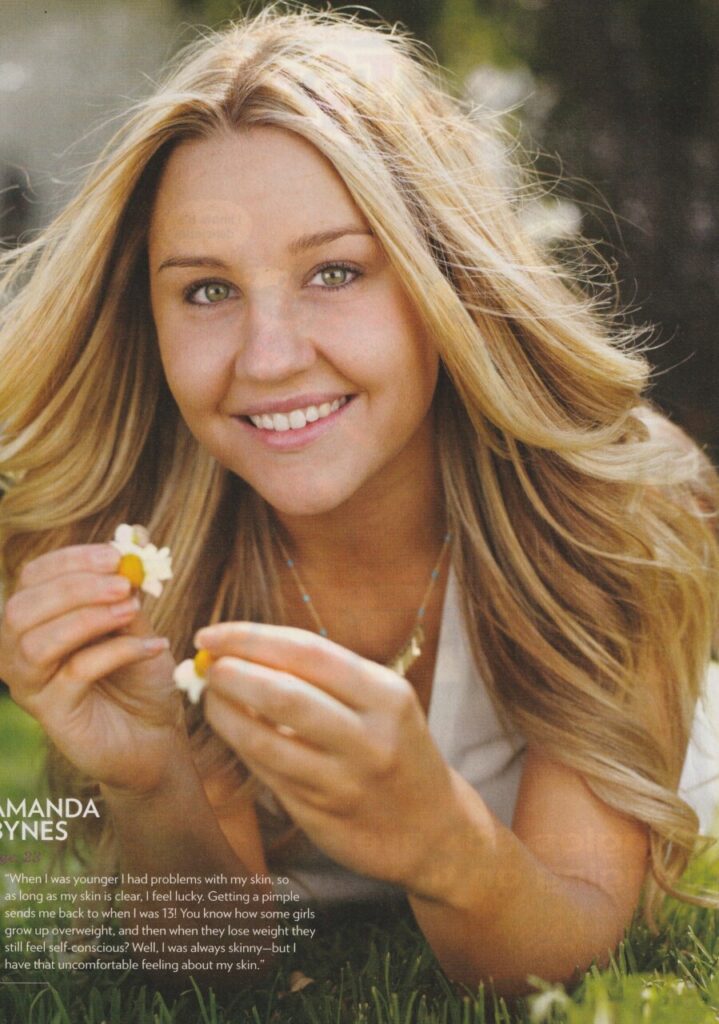 Amanda Bynes teen magazine pinup laying in the grass teen idols white ...