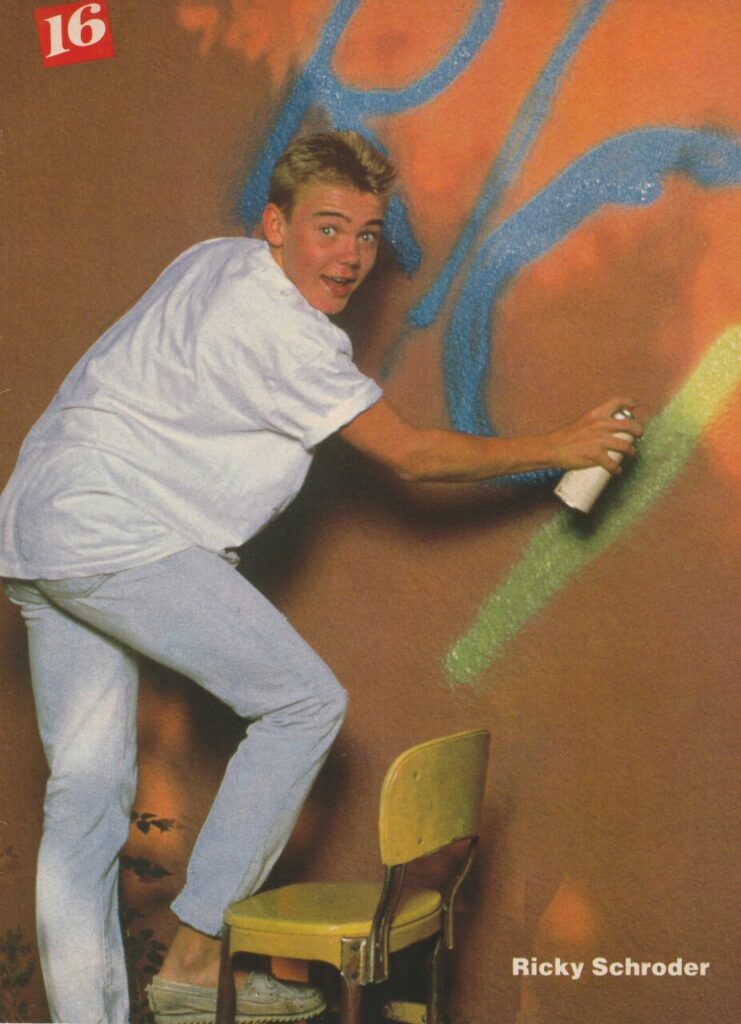 Ricky Schroder Christopher Barnes teen magazine pinup spray painting ...
