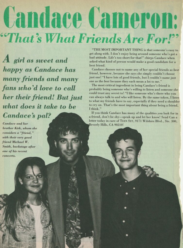 Candace Cameron teen magazine article that’s what friends are for Teen ...