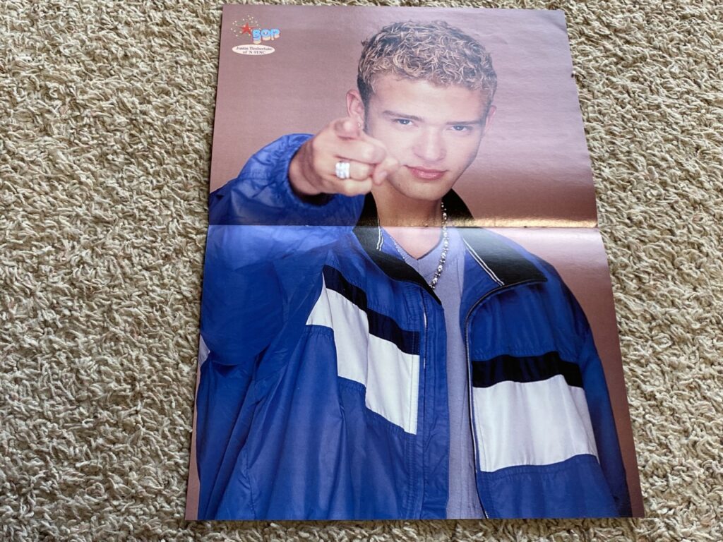 Justin Timberlake Backstreet Boys teen magazine poster pointing blue ...