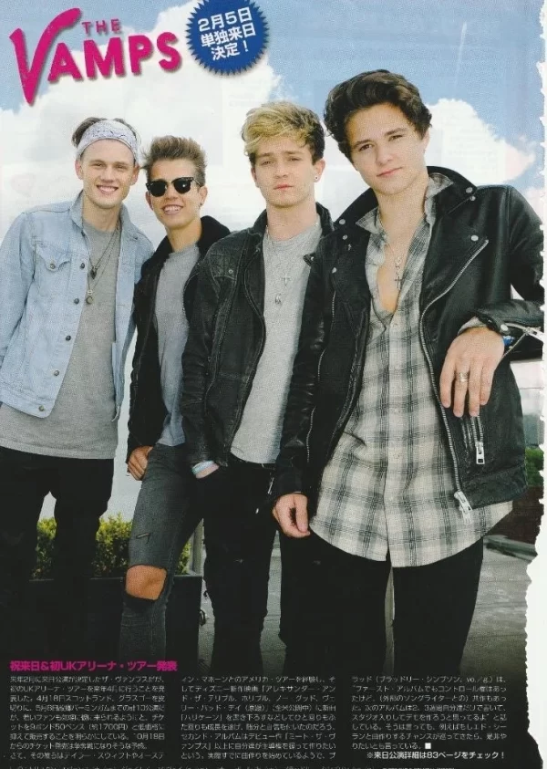 The Vamps teen magazine pinup clipping TV Hits boy band rockers Pop ...