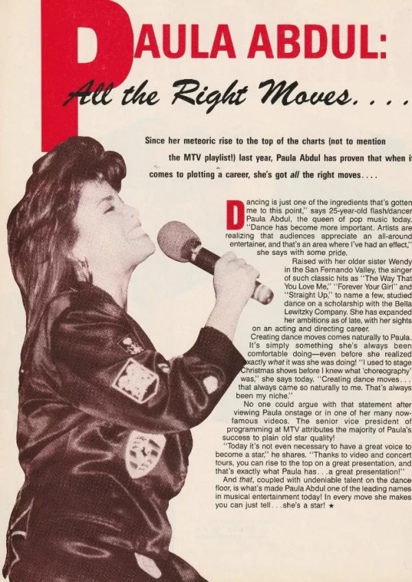 Danny Ponce Paula Abdul teen magazine pinup clipping PIX Teen Set ...