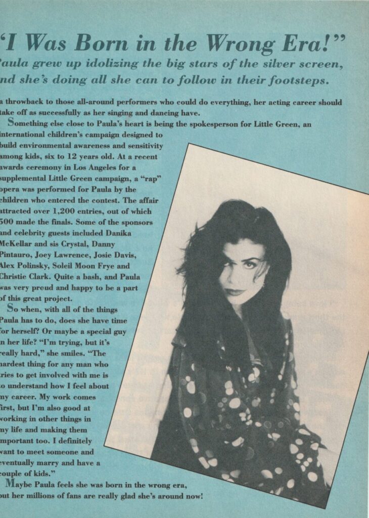 Paula Abdul Scott Weinger magazine pinup clipping I was born in the ...